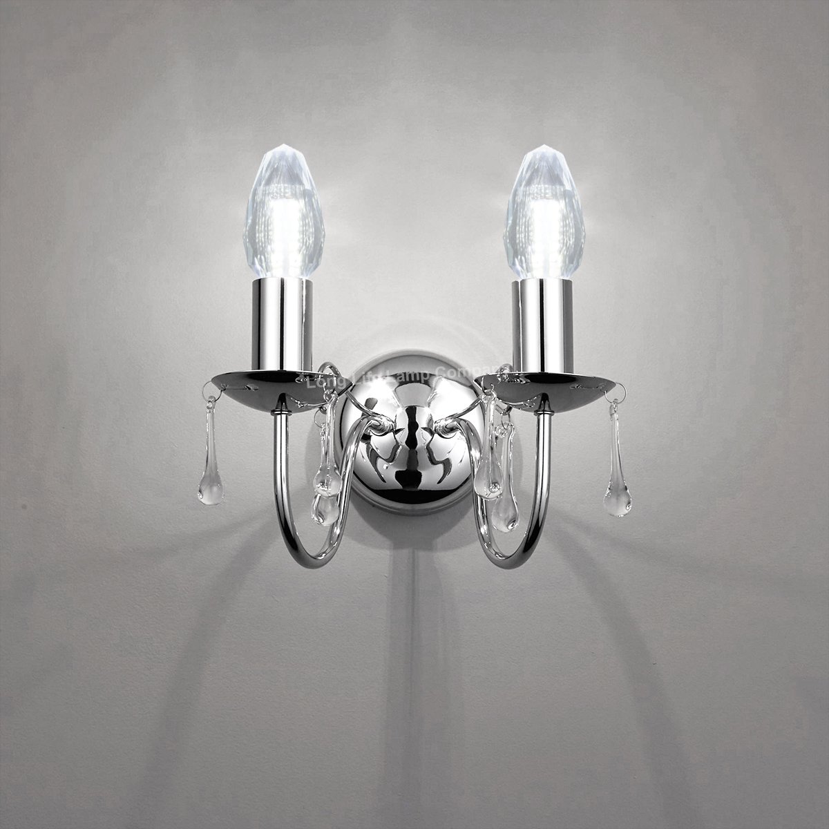 2 x 4W LED Crystal Candle Light Bulb Chandelier Wall Light Candle Lamp ...