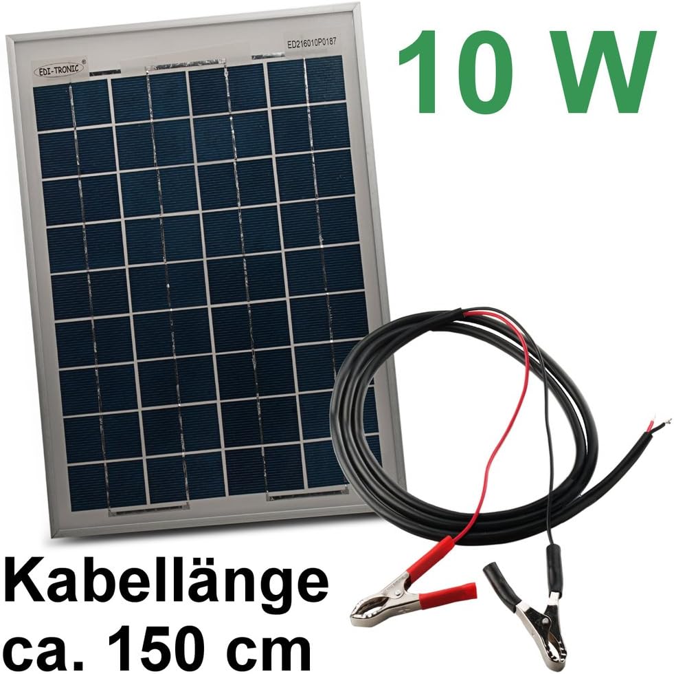 12V Solarmodul 10W mit Kabel 150cm Solarpanel: Amazon.de: Elektronik