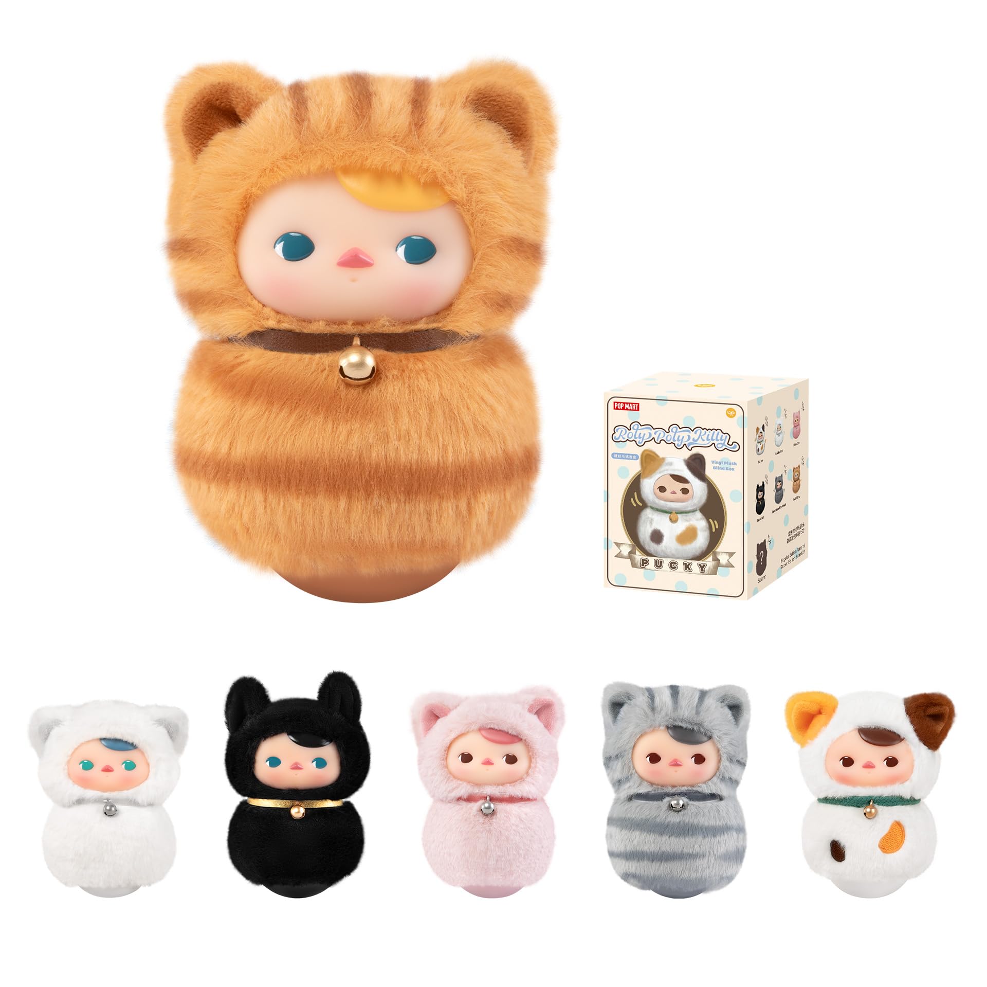 POP MART PUCKY Roly-Poly Kittyk Series-Vinyl Plush Blind Box, PUCKY ...