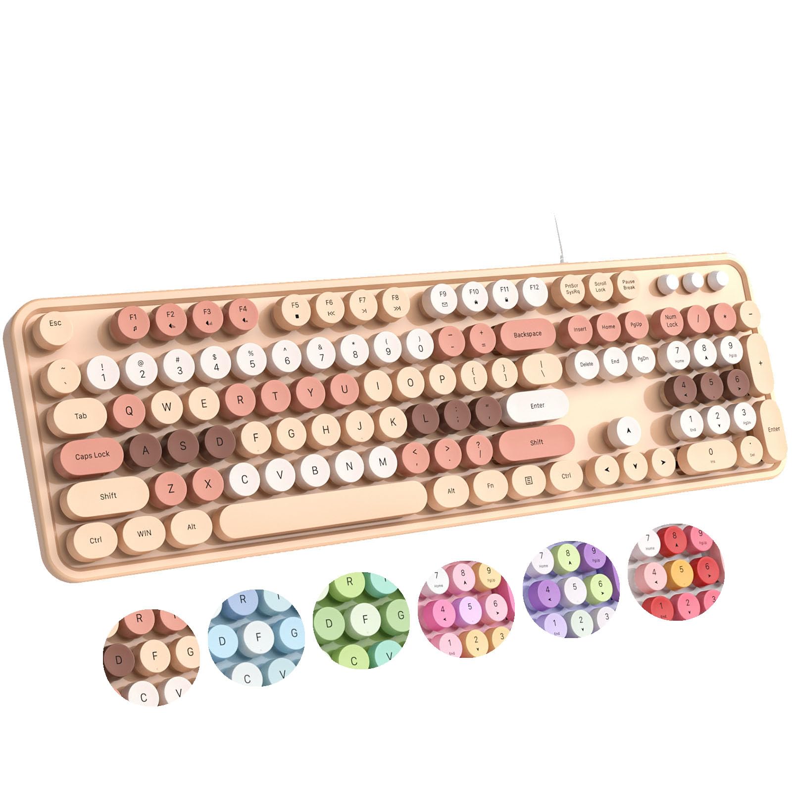 Mua MOFII Wired Keyboard, Cute Colorful Keyboard Full Size, Retro ...