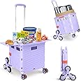 Amazon.com: Foldable Utility Cart Collapsible Portable Crate Rolling ...