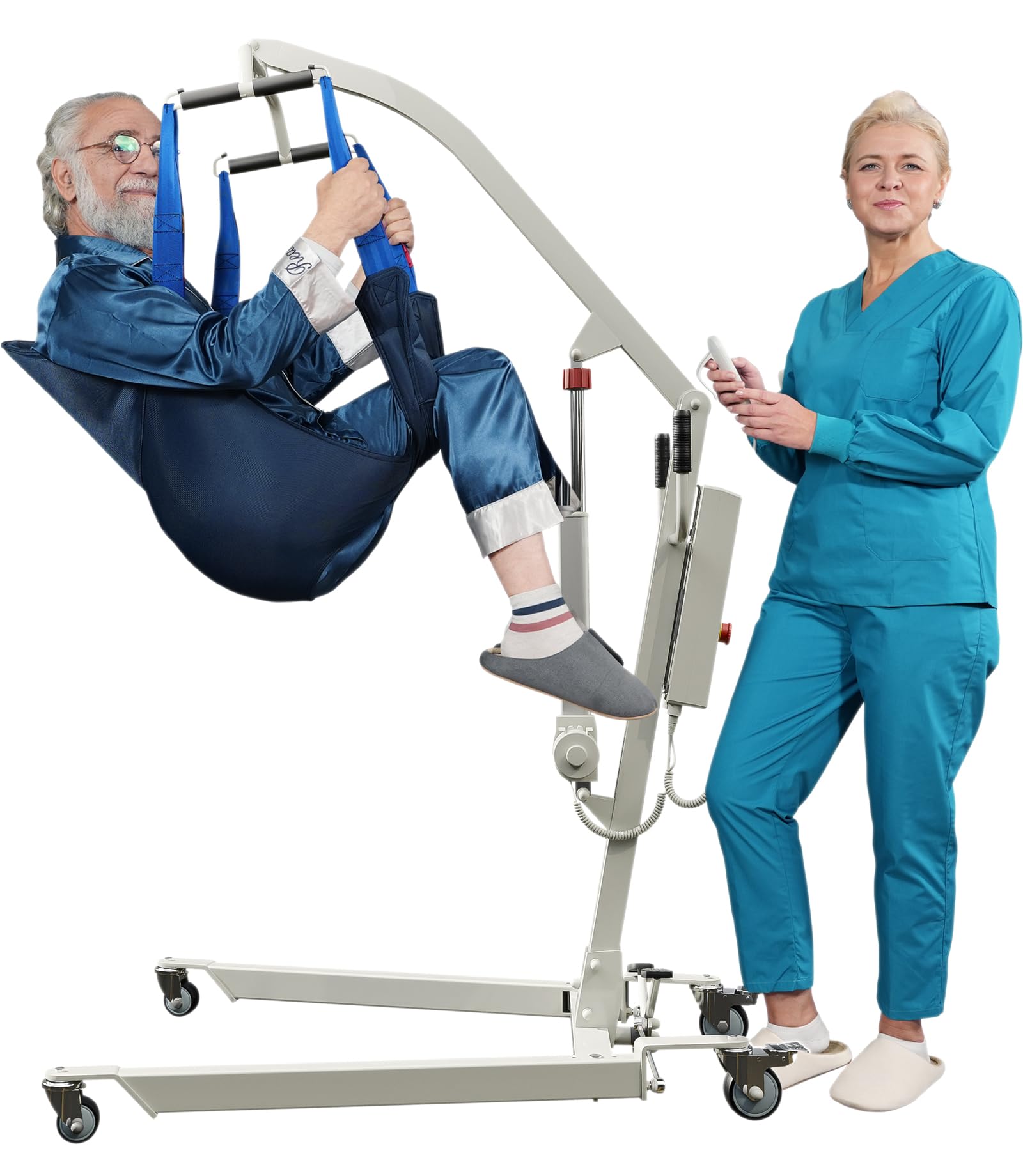 VOCIC Electric Transfer Lift, Hydraulic Patient Lift for Seniors, Hoyer ...