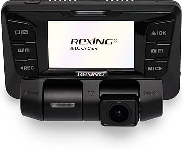 Amazon.com: REXING V2 Uber Dash Cam Dual Channel 1080p+1080p Full HD ...