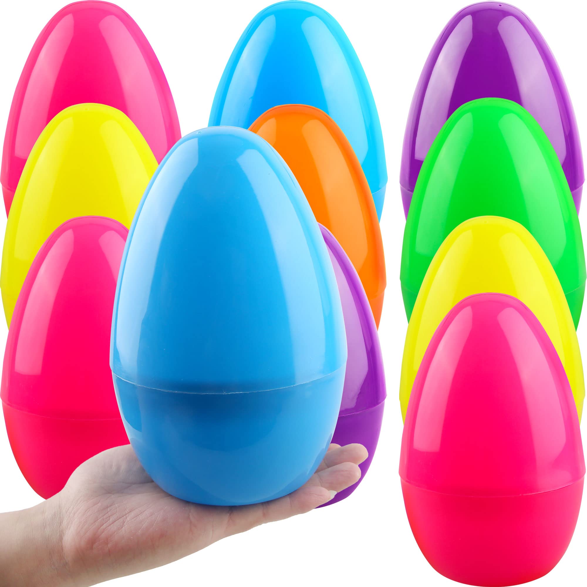 Mua Cotiny 12 Pack 8 Inch Jumbo Easter Eggs Fillable Giant Colorful ...