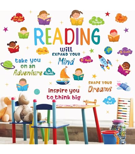 Cool Kids Read Books Sign Reading Corner Wall Decals For Kids ...