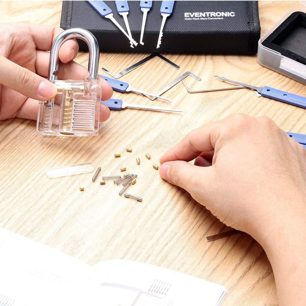 Lock Pick Set, Eventronic 17-Piece Lock Picking Tools with 1 Clear Practice and Training Locks ...