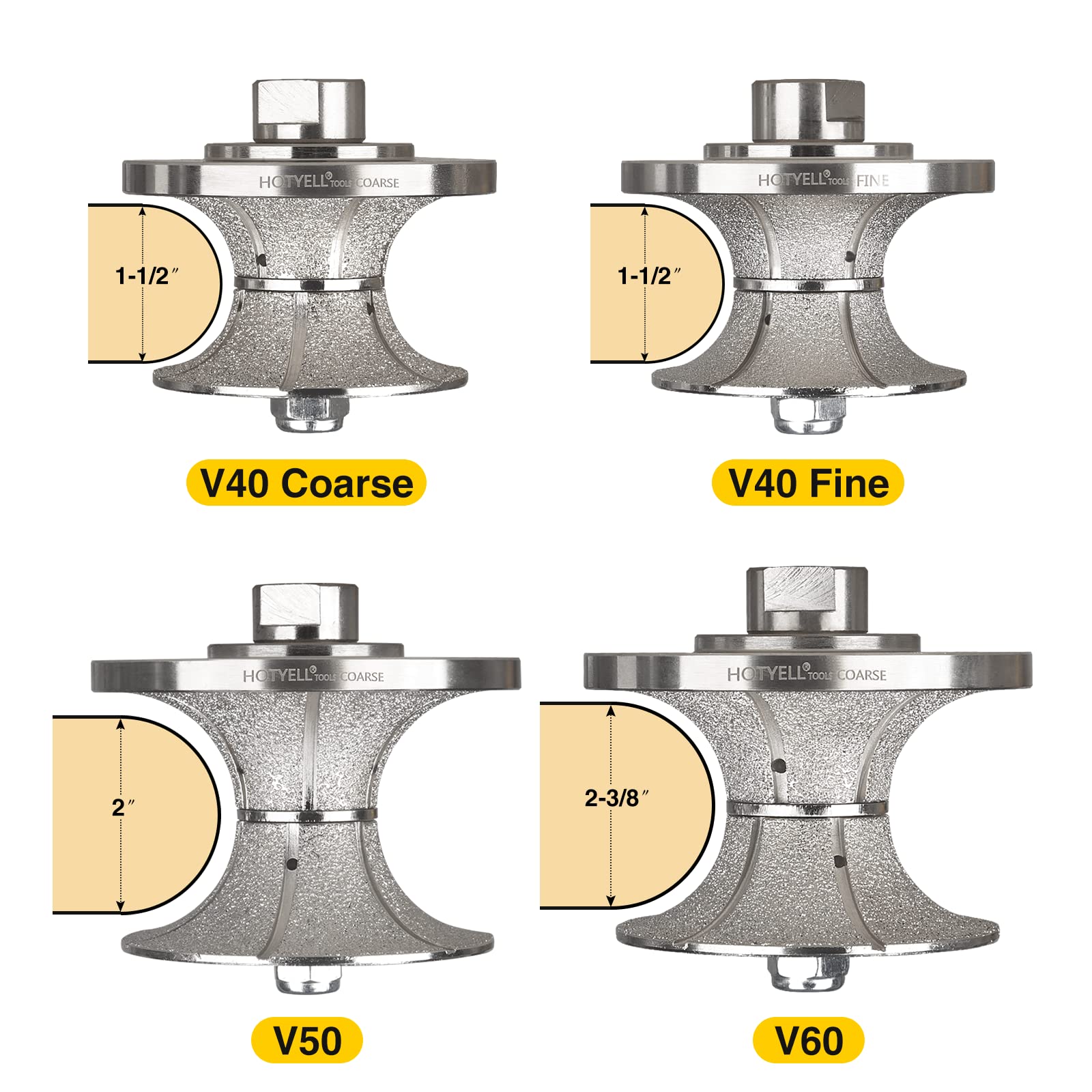 Mua HOTYELL V40 (1-1/2'') Full Bullnose Diamond Hand Profiler, Profile ...