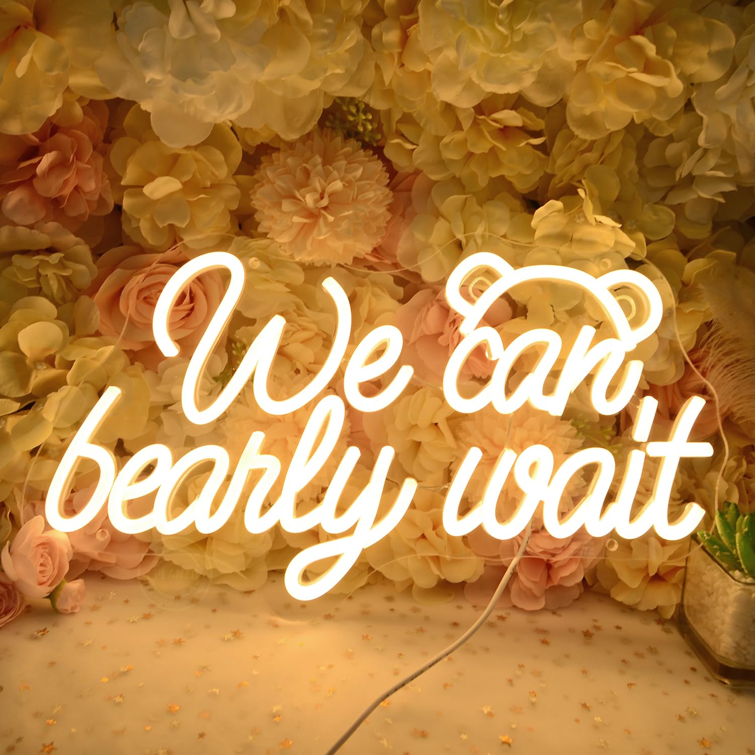 Planzo We Can Bearly Wait Led Neon Light SIgn Baby Shower Wedding Baby ...