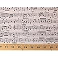 Amazon.com: Cotton Music Notes Treble Bass Clef Staff Lines Cream ...