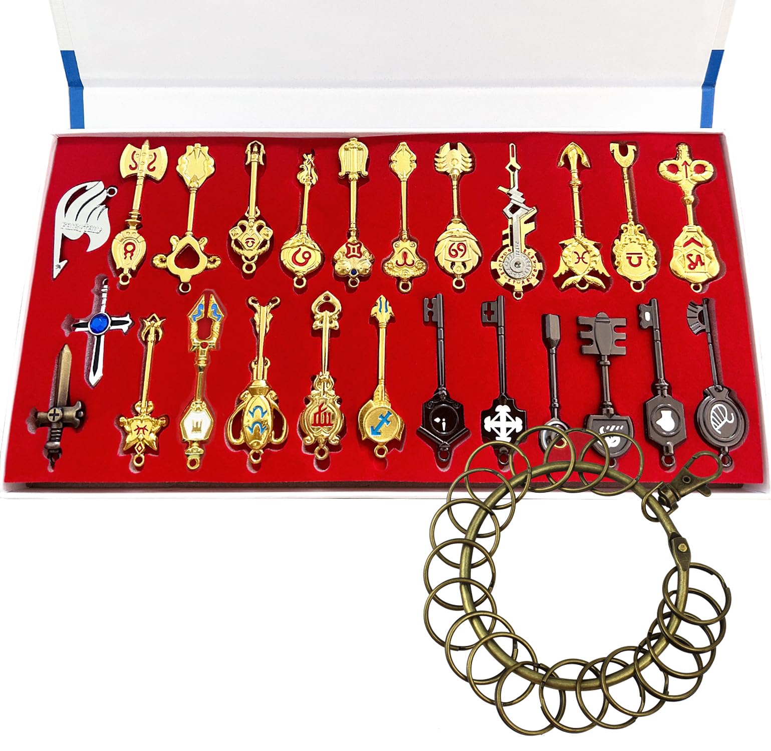 Mua Cosplay FairyTail Keys Lucy Set of 25 Golden Zodiac Keys and ...