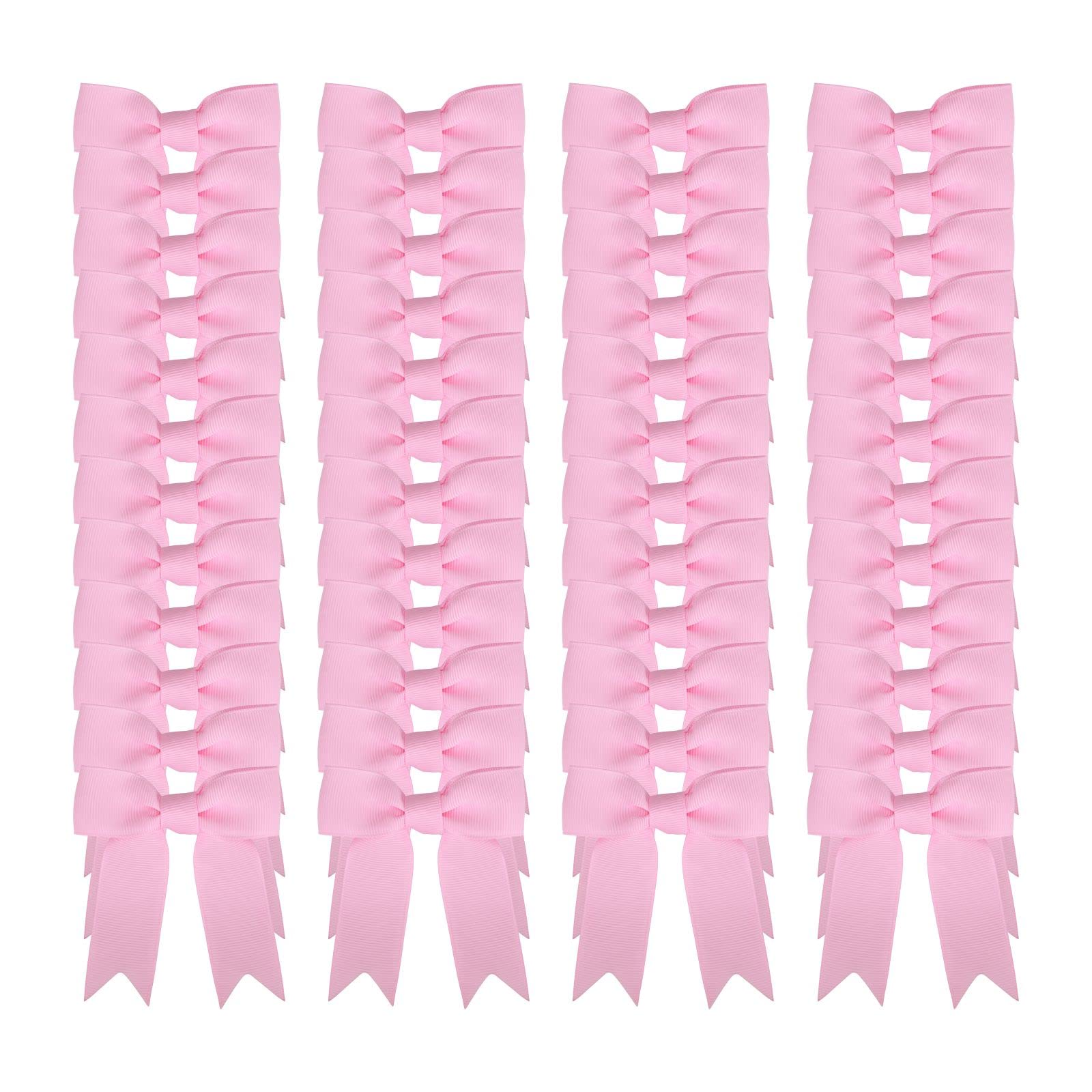 Meseey 50 Pcs 3 Inches Light Pink Grosgrain Ribbon Twist Tie Bows ...