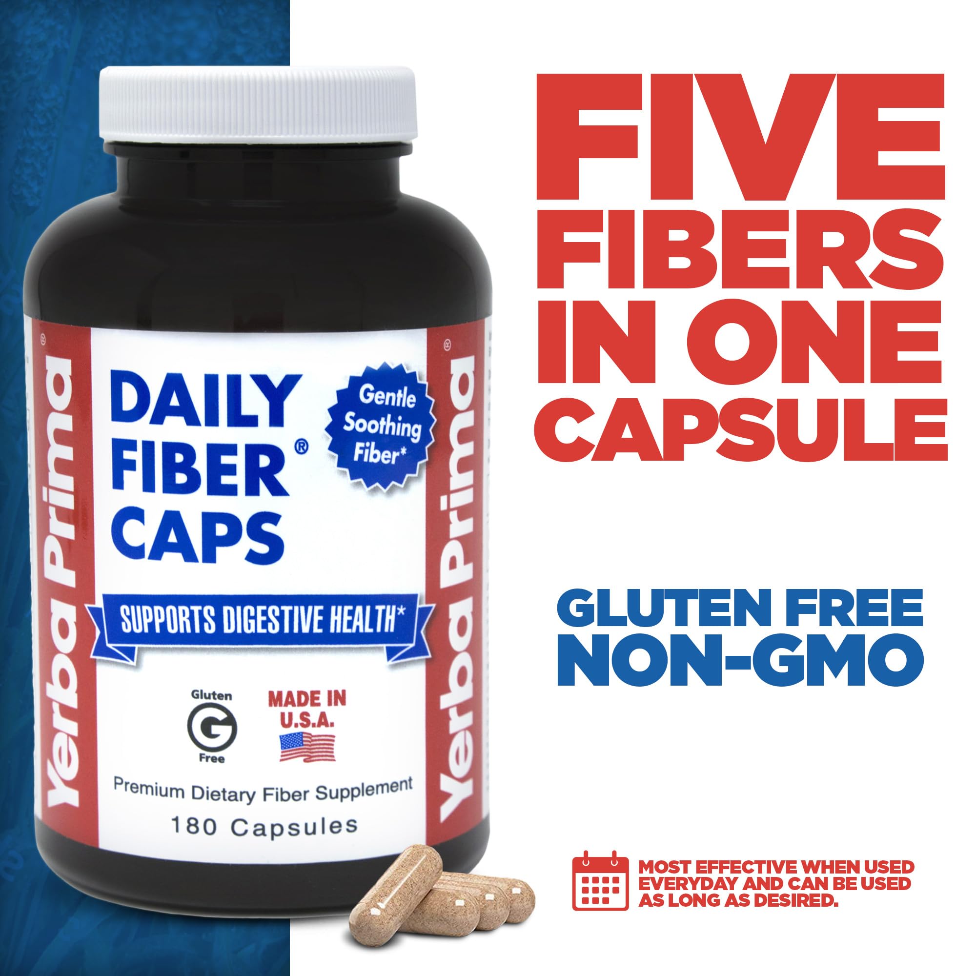 Mua Yerba Prima Daily Fiber Caps - 180 Capsules - Soluble & Insoluble ...
