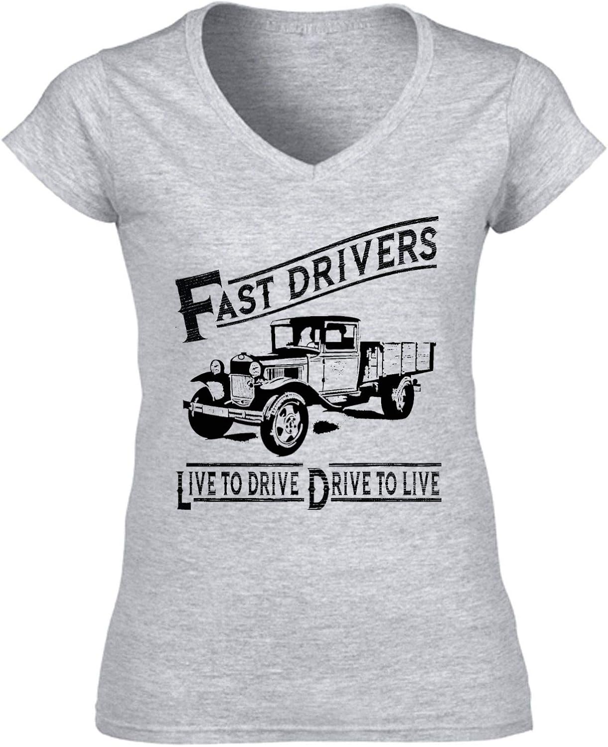 Teesandengines Women's GAZ aa Flatbed Truck Fast Drivers Grey T-Shirt ...