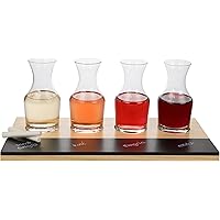 Wine Tasting Flight Sampler Set - Includes Four 6 oz Decanter Glasses ...