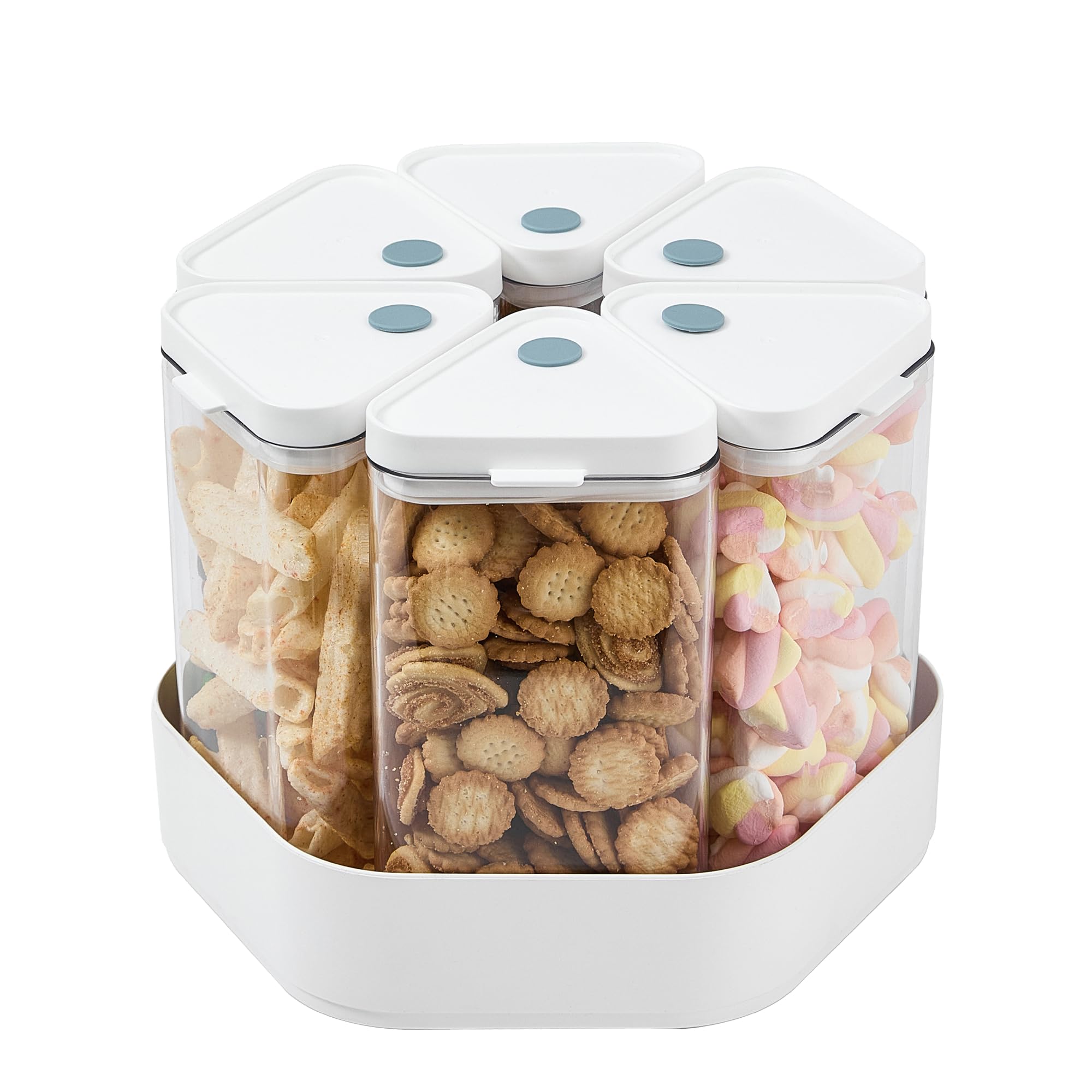 Chef's Path Spinning Container Set - 6 Pieces BPA-Free, Airtight, Clear Storage Bins (850 mL ...