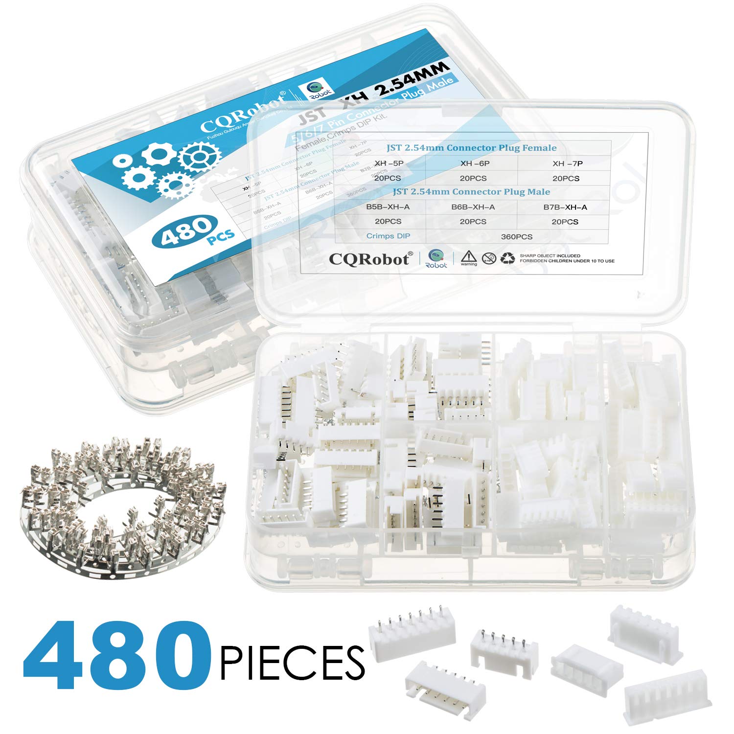 480 Pieces 2.54mm JST-XH JST Connector Kit. 2.54mm: Amazon.co.uk ...