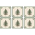 Amazon.com: Spode Christmas Tree Hardback Coasters, Set of 6 : Home ...