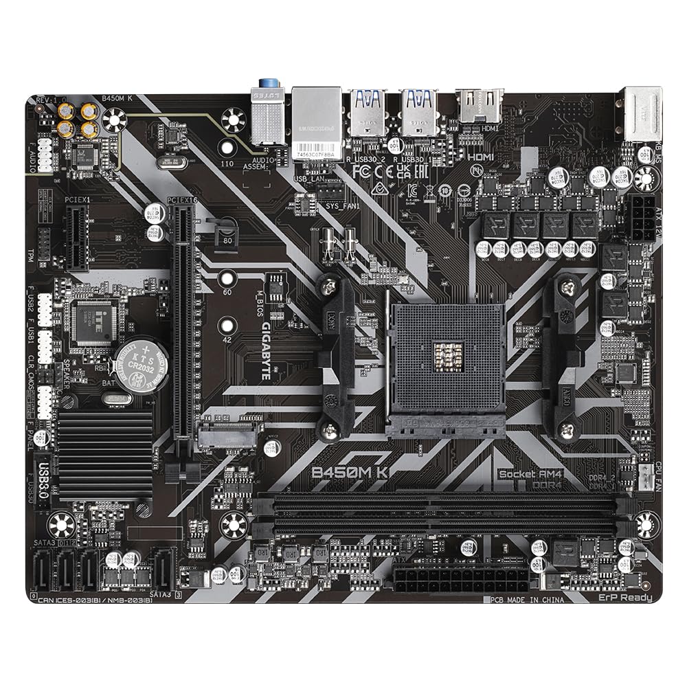 Mua Gigabyte Motherboard B450M K (B450, AM4, mATX, AMD) trên Amazon Mỹ chính hãng 2025 | Fado