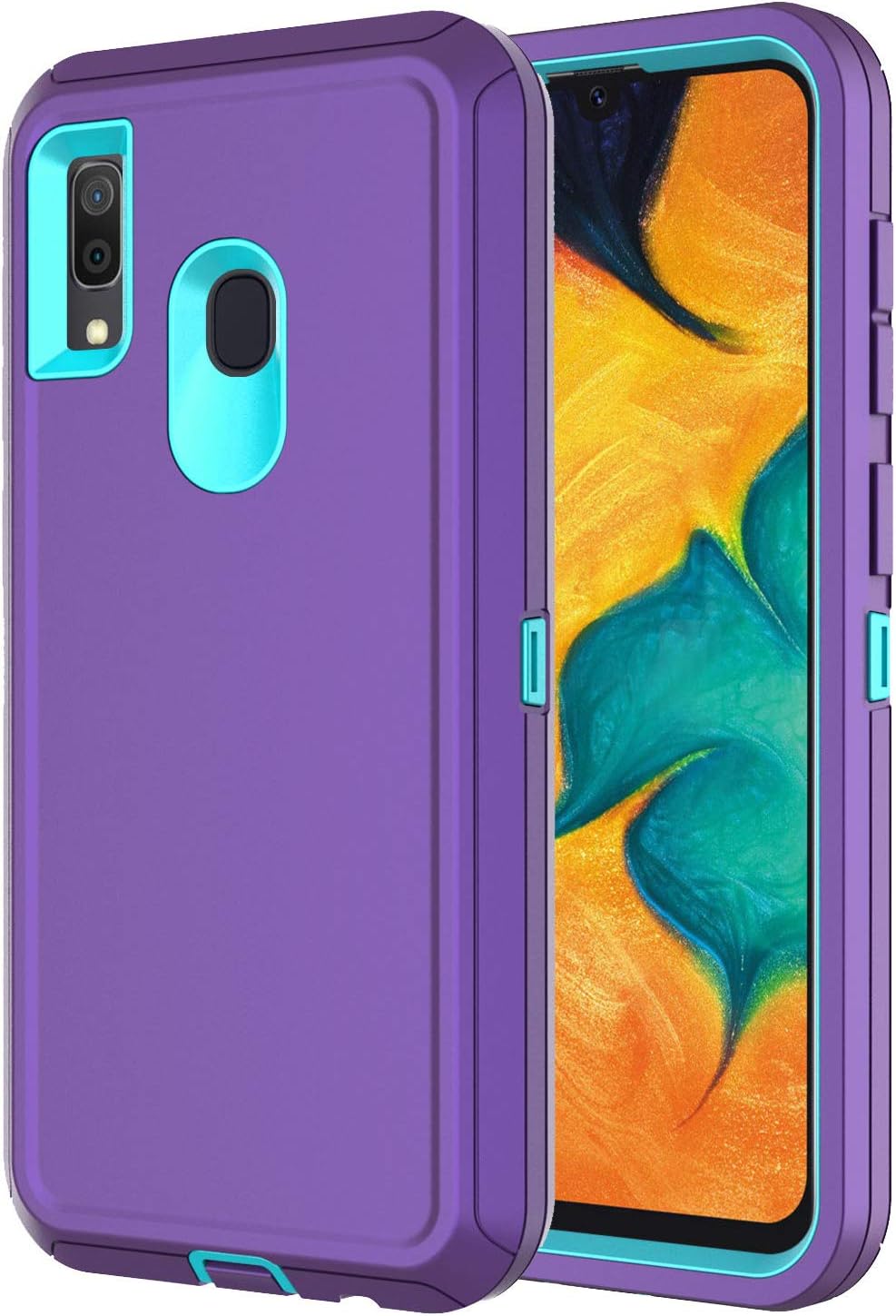 Amazon.com: Hapitek A20 Case for Galaxy A20 Case A30 Heavy Duty Shockp Protective Tough 3 in 1 ...