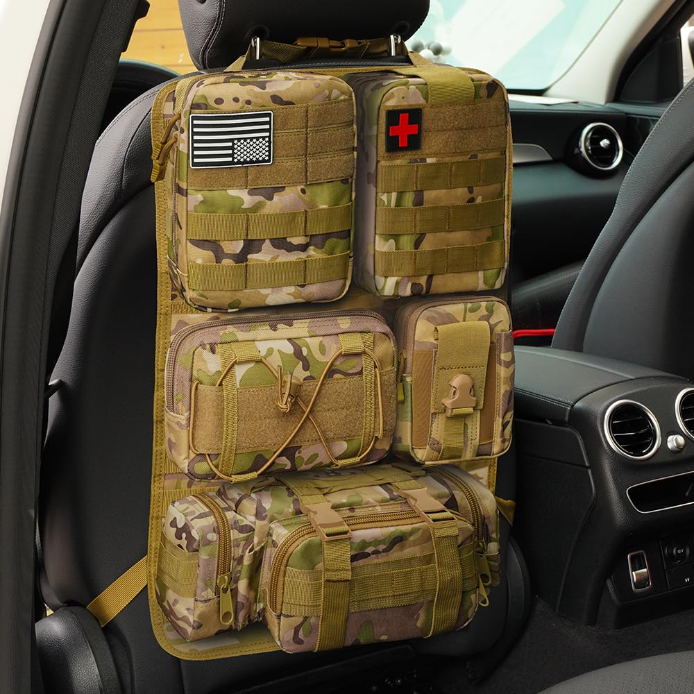 Banklif Universal Tactical Vehicle Seat Back Organizer Panel with 5 ...