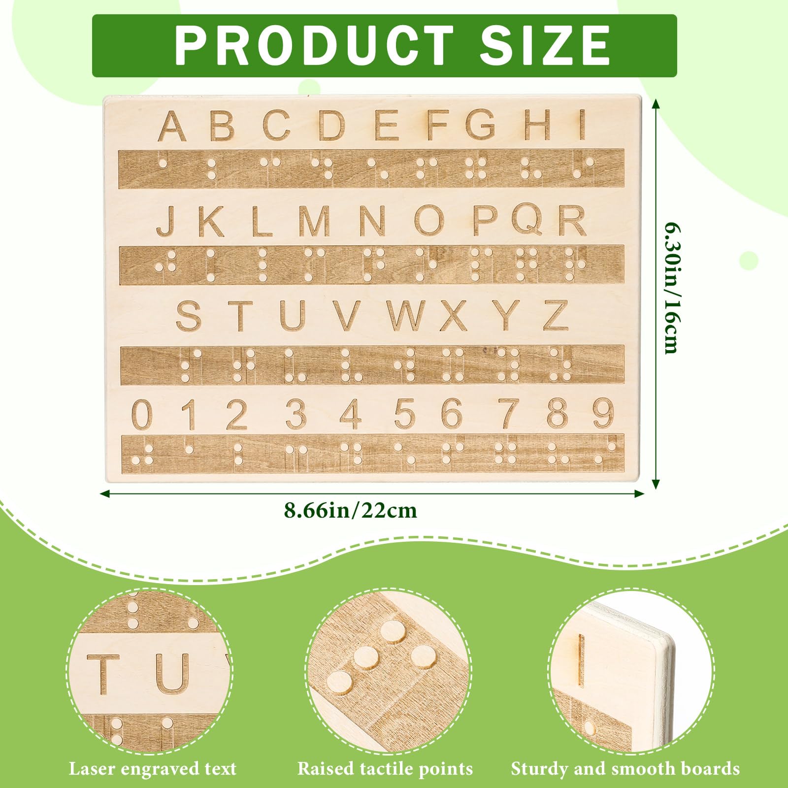 Mua Wood Braille Fingerboard with 4 Line 28 Cells Braille Slate and ...