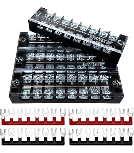 Bus Bar YUSHIBO 15pcs(5 Sets) Dual Row 6 Position Screw Barrier ...