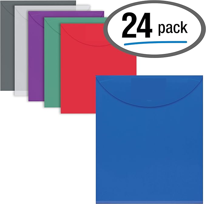 Amazon.com : 24 Plastic Envelopes, Reusable Poly Envelopes, Letter Size ...