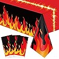 Amazon.com: Tegeme Fire Tablecloths Firefighter Party Supplies Fire ...