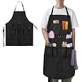 Amazon.com: HODRANT Barber Apron for Men & Women, Water-resistant Hair ...