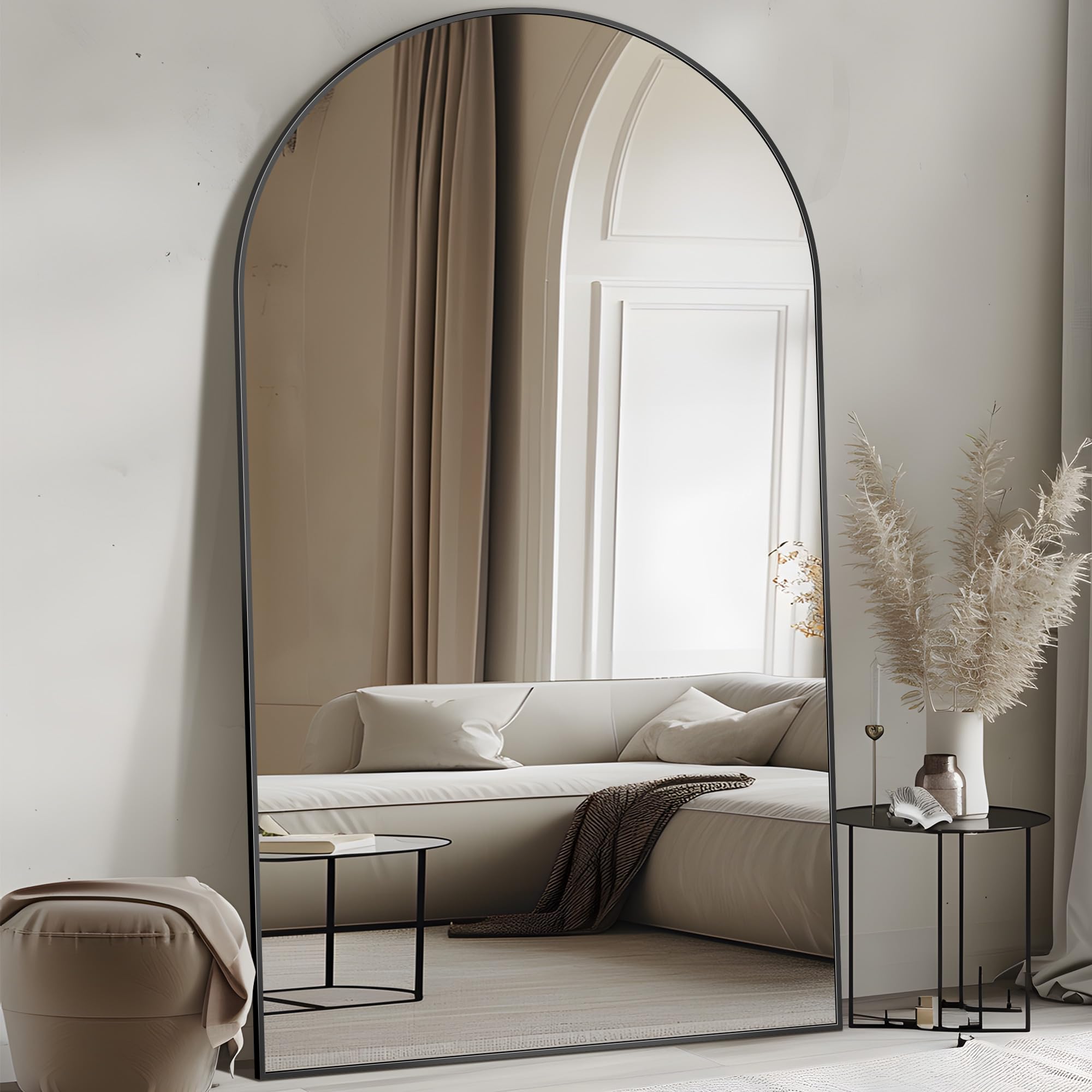 Full Length Mirror, 82"x44" Arched Full Body Mirror, Oversized Floor ...