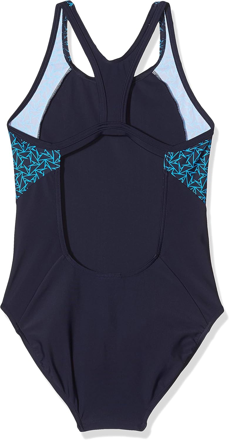 Speedo Boomstar Splice Flyback Swimsuit, Girls, Navy/Water, 13-14 ...