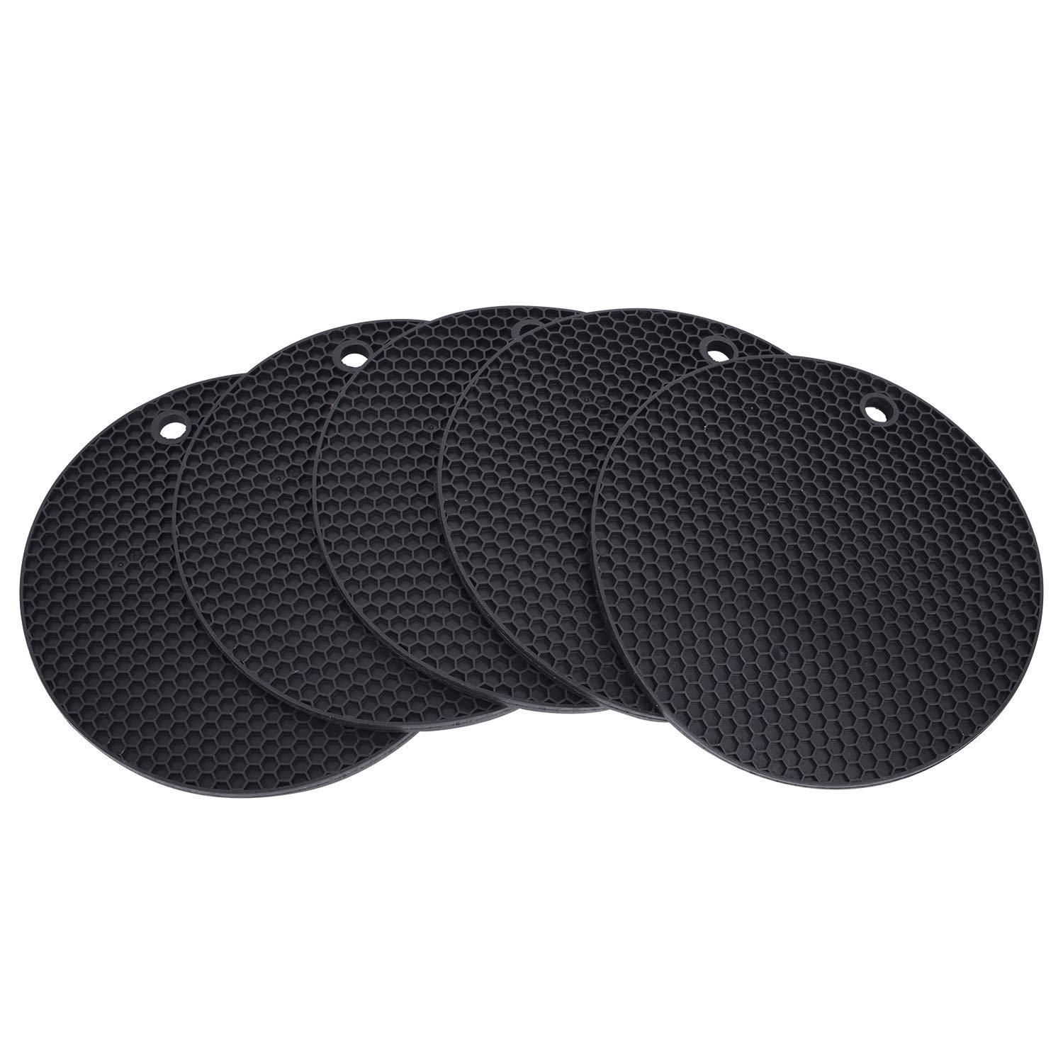 Amazon.com: Silicone Trivet Mats Round Pot Holder 5Pcs Multi-Purpose ...