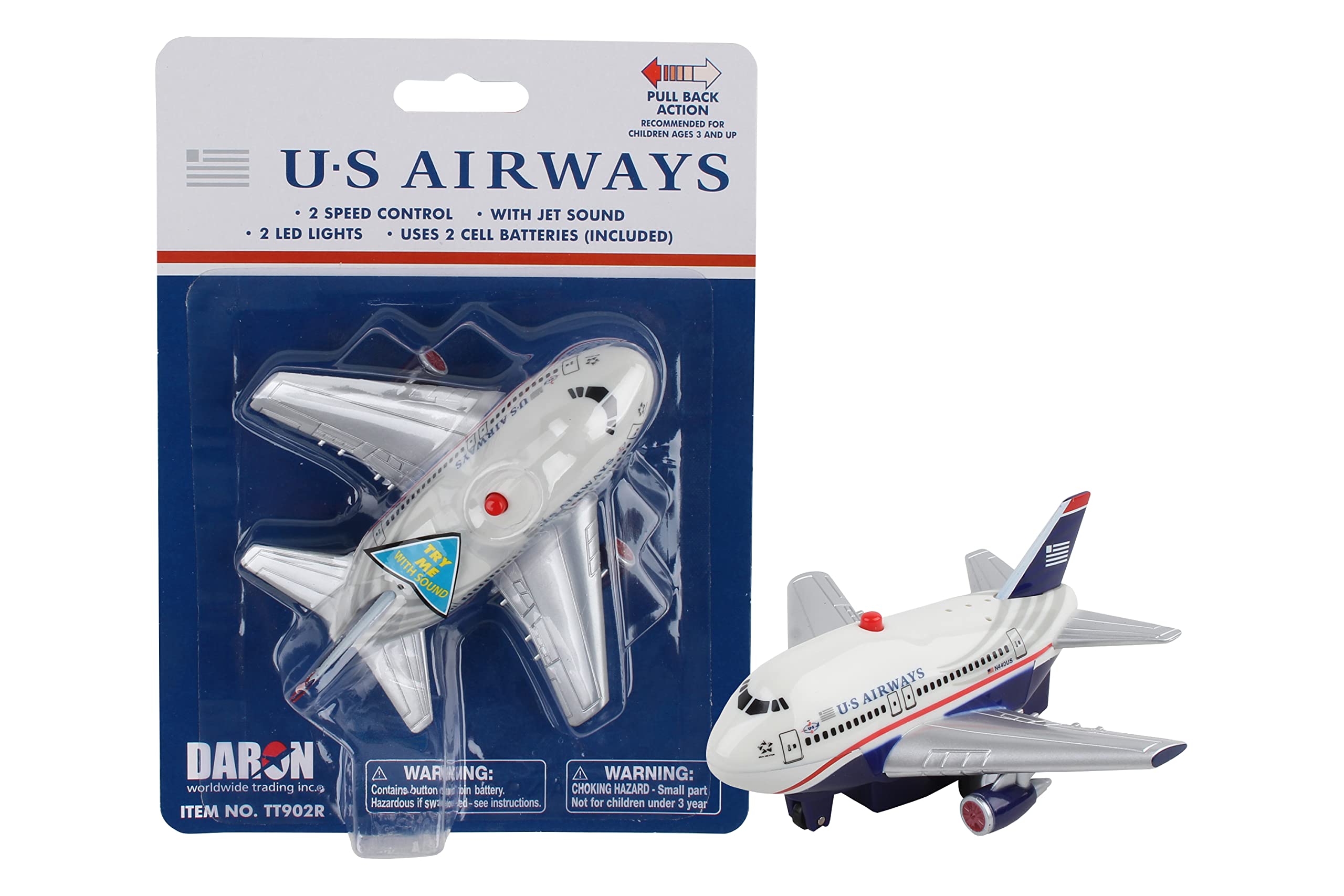 Daron New Livery Us Airways Pullback Toy with Light and Sound, Small ...