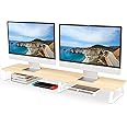 Amazon.com: Aothia Dual Monitor Stand Riser - Monitor Stand with Drawer ...