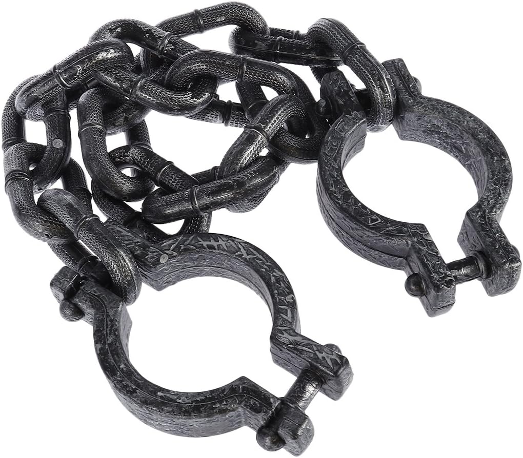 BESTOYARD Plastic Wrist Shackles Prison Chain Handcuffs Halloween ...