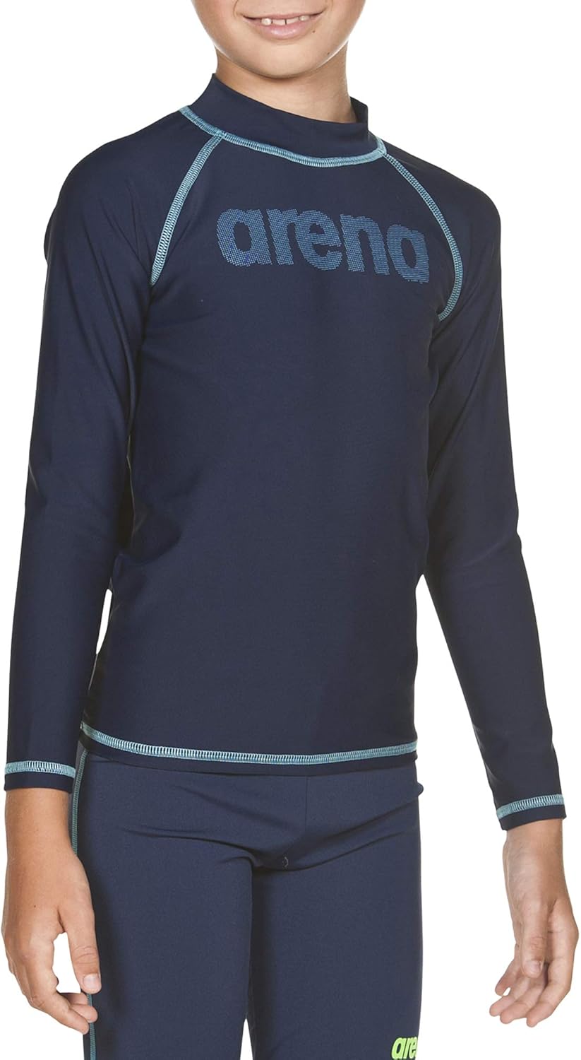 Arena Boys UV Protection Long Sleeve Shirt Swim Trunk, Navy-Sea Blue ...