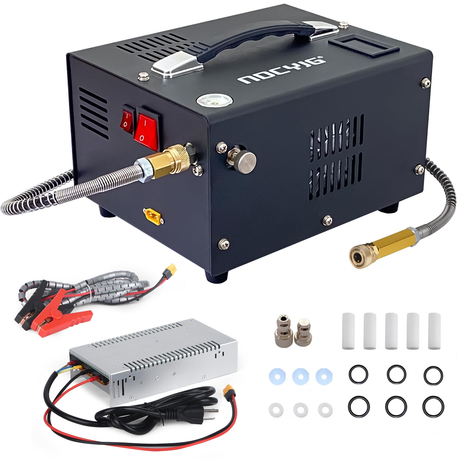 NDCYJG Pcp air compressor 4500PSI Portable PCP Compressor, 12V DC/110V ...