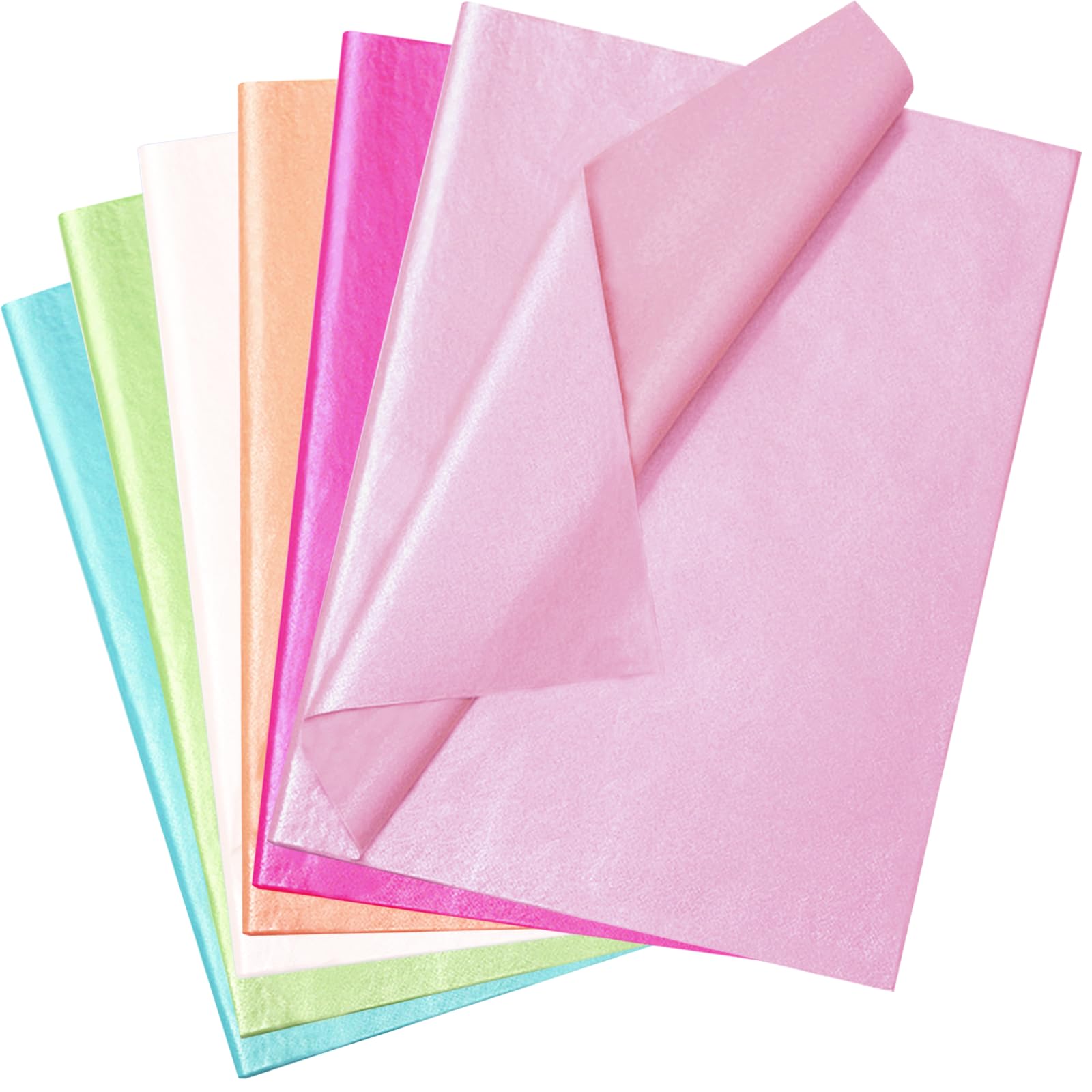 Tissue Paper for Gift Bags, 6 Colors Shimmery Decorative Wrapping ...