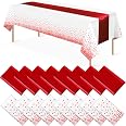 Amazon.com: 16Pack Disposable Plastic Tablecloths and Satin Table ...