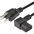 Amazon.com: CERRXIAN 4.92FT 18AWG Left Angle 3 Prong Computer Power Cord, NEMA 5-15P to 90 ...