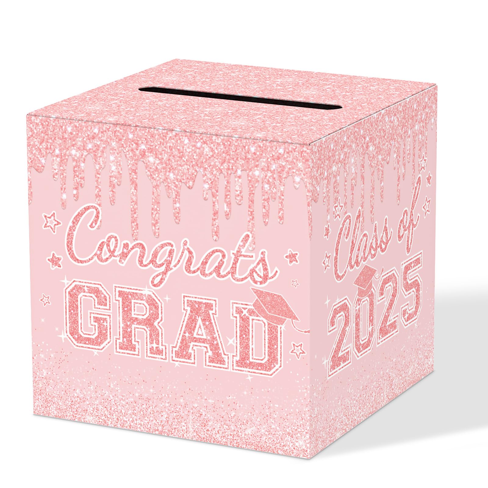 JCTHKUKU Pink Graduation Congrats Card Box, 2025 Rose Gold Graduation ...