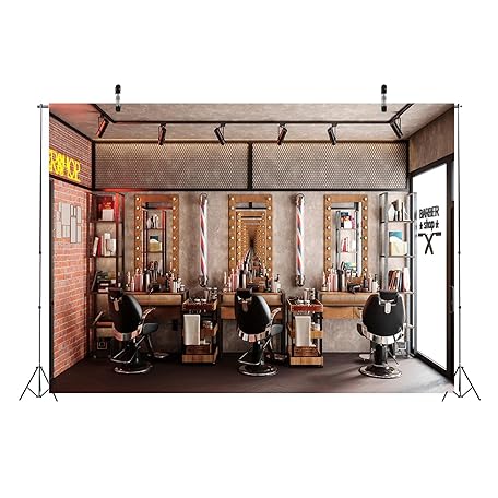 Mua BELECO 2.1x1.5m Fabric Vintage Barber Shop Backdrop for Photography ...