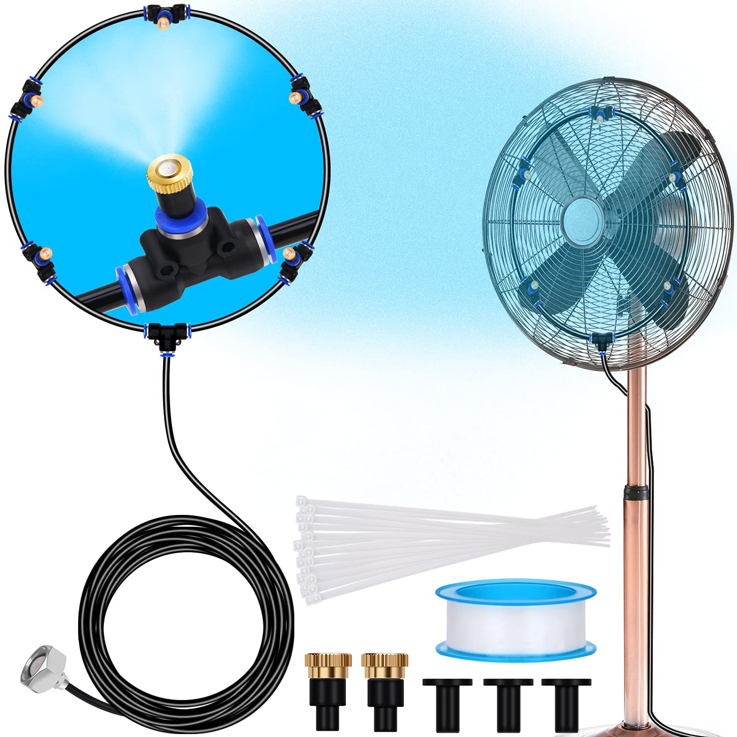 Signice Fan Misting Kit - Upgraded Adjustable 26FT Fan Misters for ...