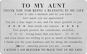 Amazon.com : Thank You Aunt Card, Aunt Appreciation Gifts, Stainless ...