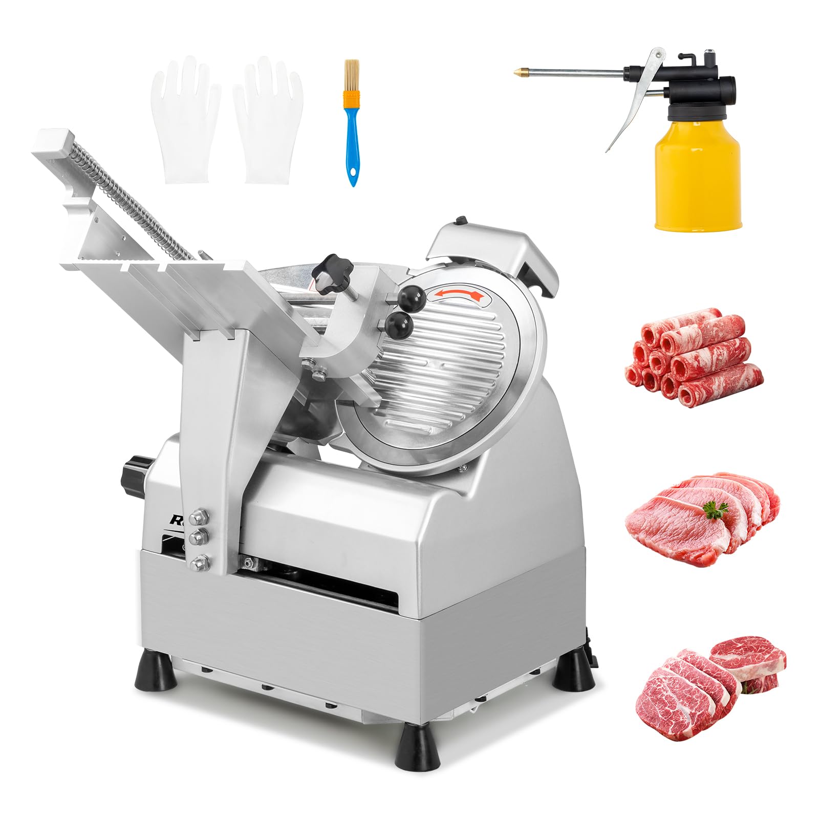 ROVSUN Automatic Meat Slicer, 550W Commercial Meat Slicer Machine with ...