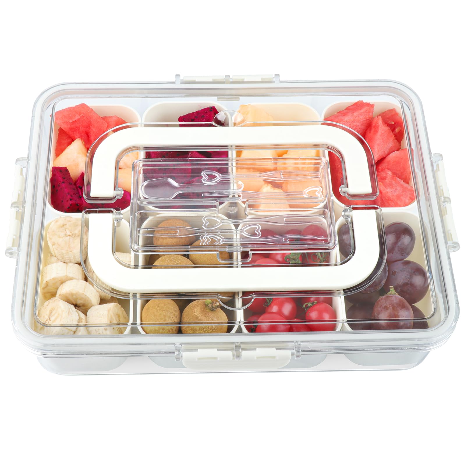 Tohomes Snackle Box Container,Divided Serving Tray with Lid and Handle ...