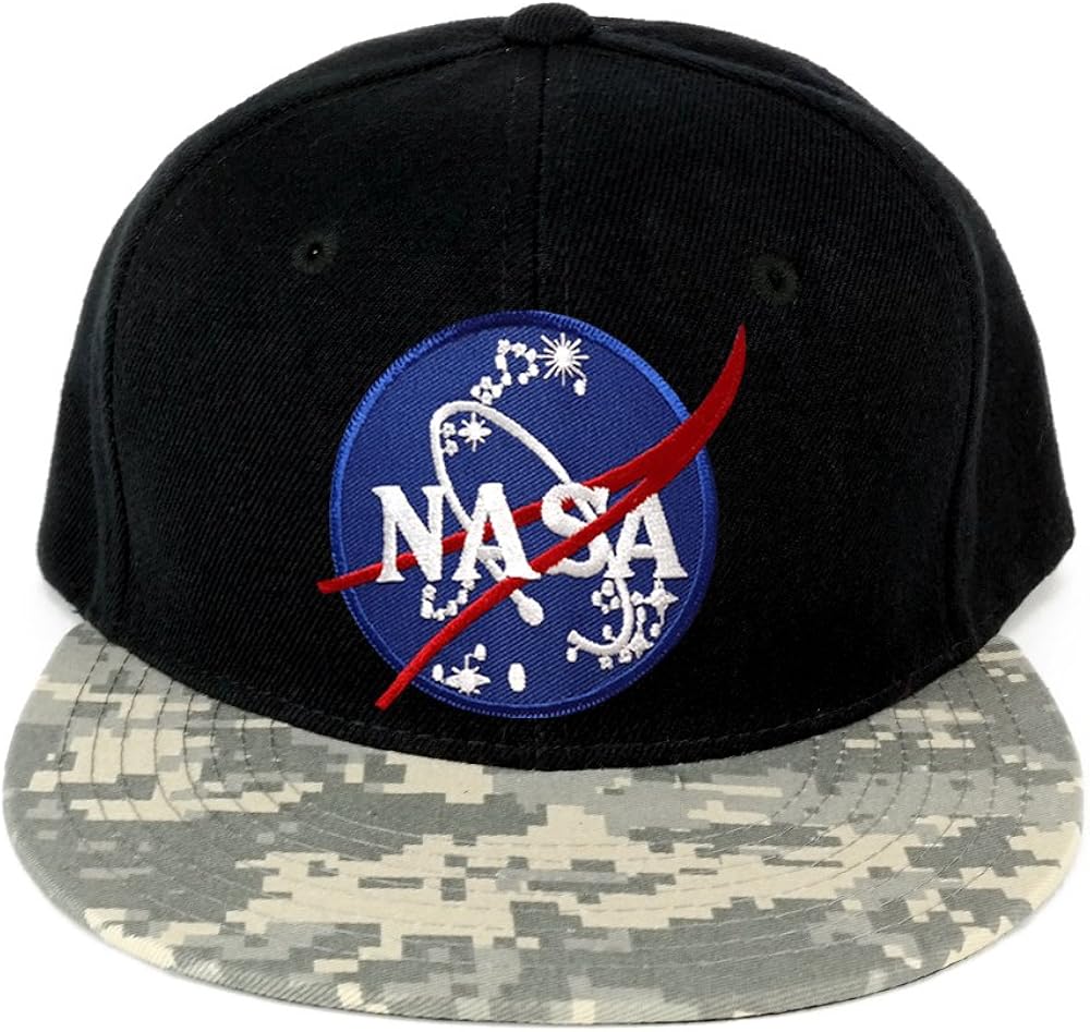 NASA Insignia Space Embroidered Iron on Patch Camo Flat Bill Snapback ...