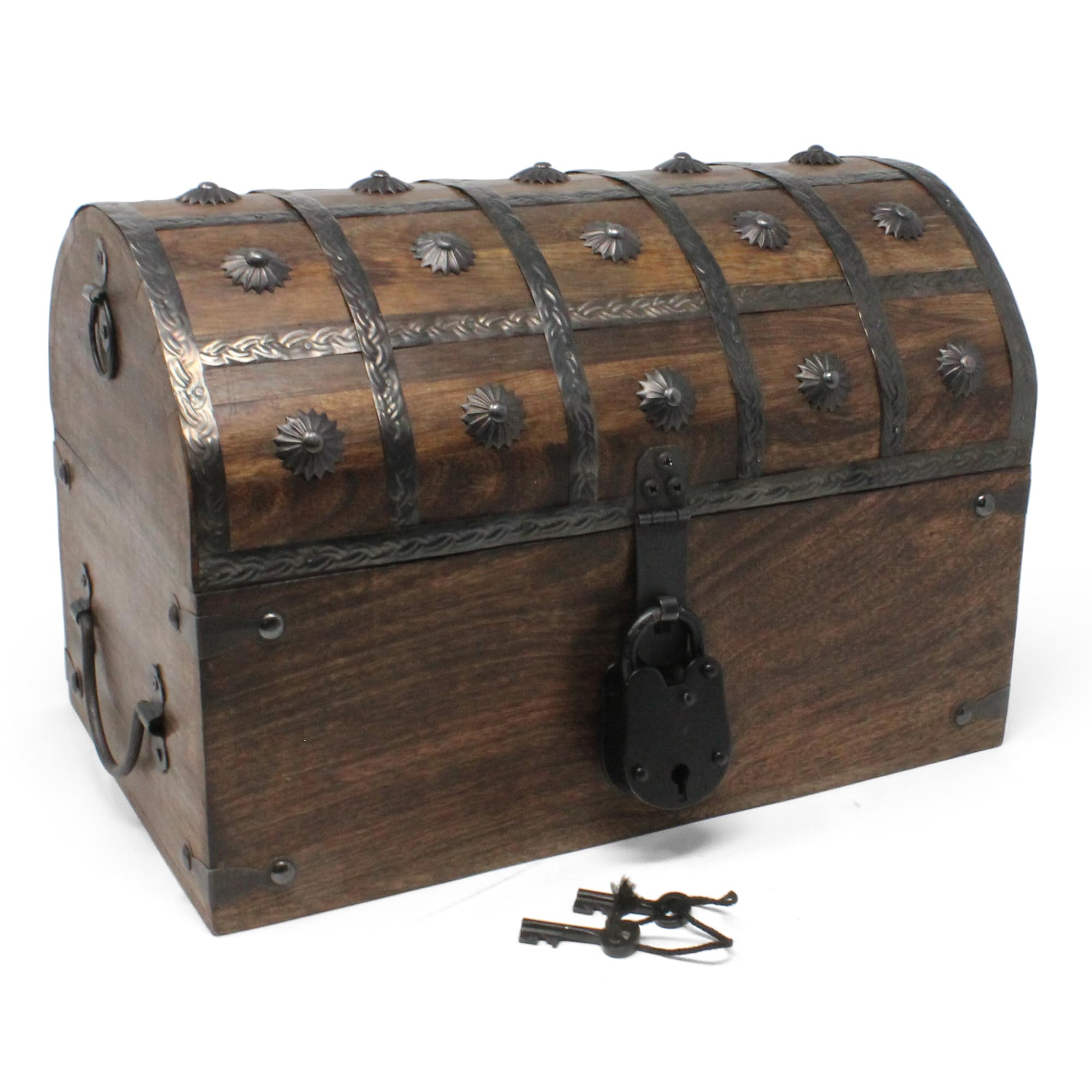 Nautical Cove Pirate Treasure Chest with Iron Lock and Skeleton Key ...
