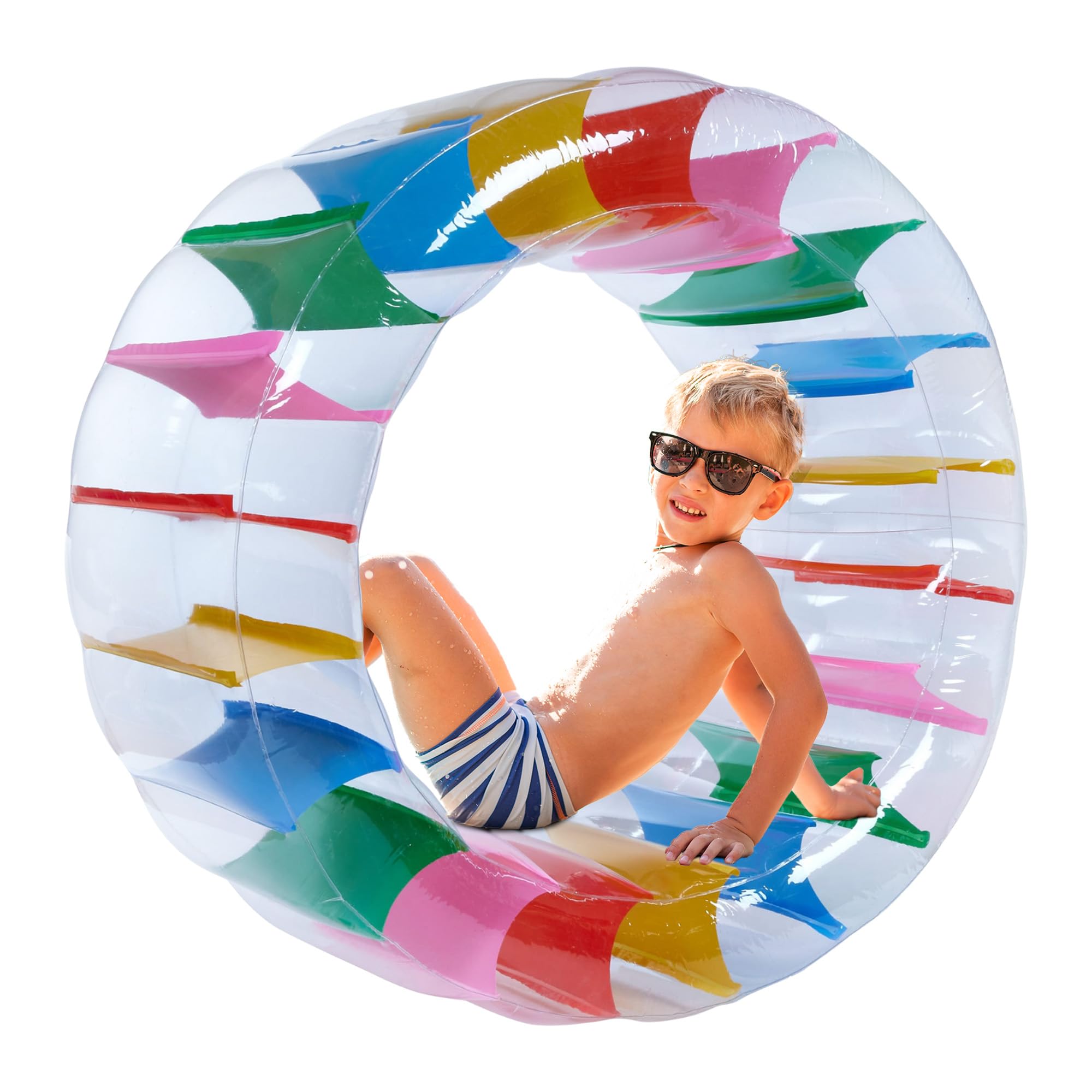 Giant Inflatable Wheel Roller 43" Colorful Water Wheel Swimming Pool ...