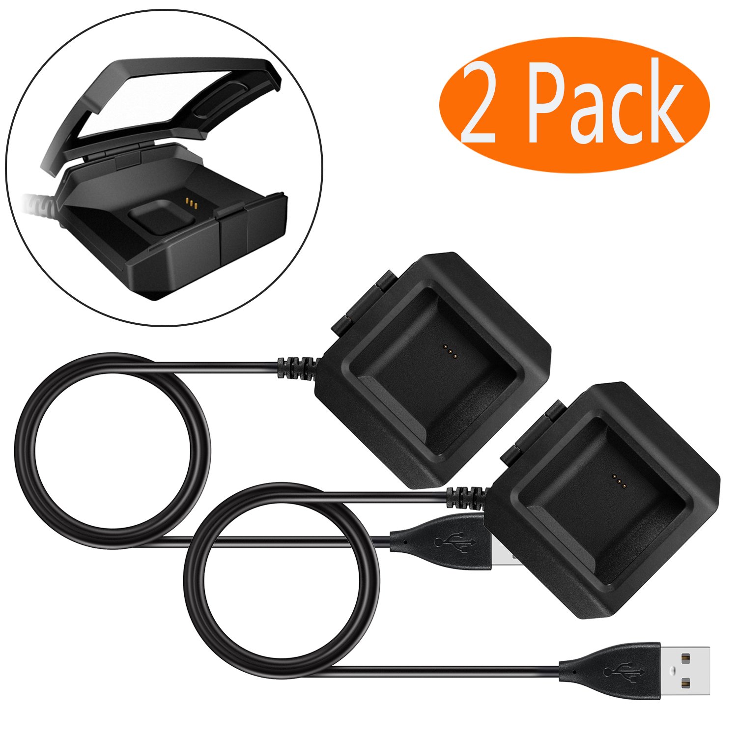 KingAcc Compatible Fitbit Ionic Charger, Replacement USB Charging Cable ...